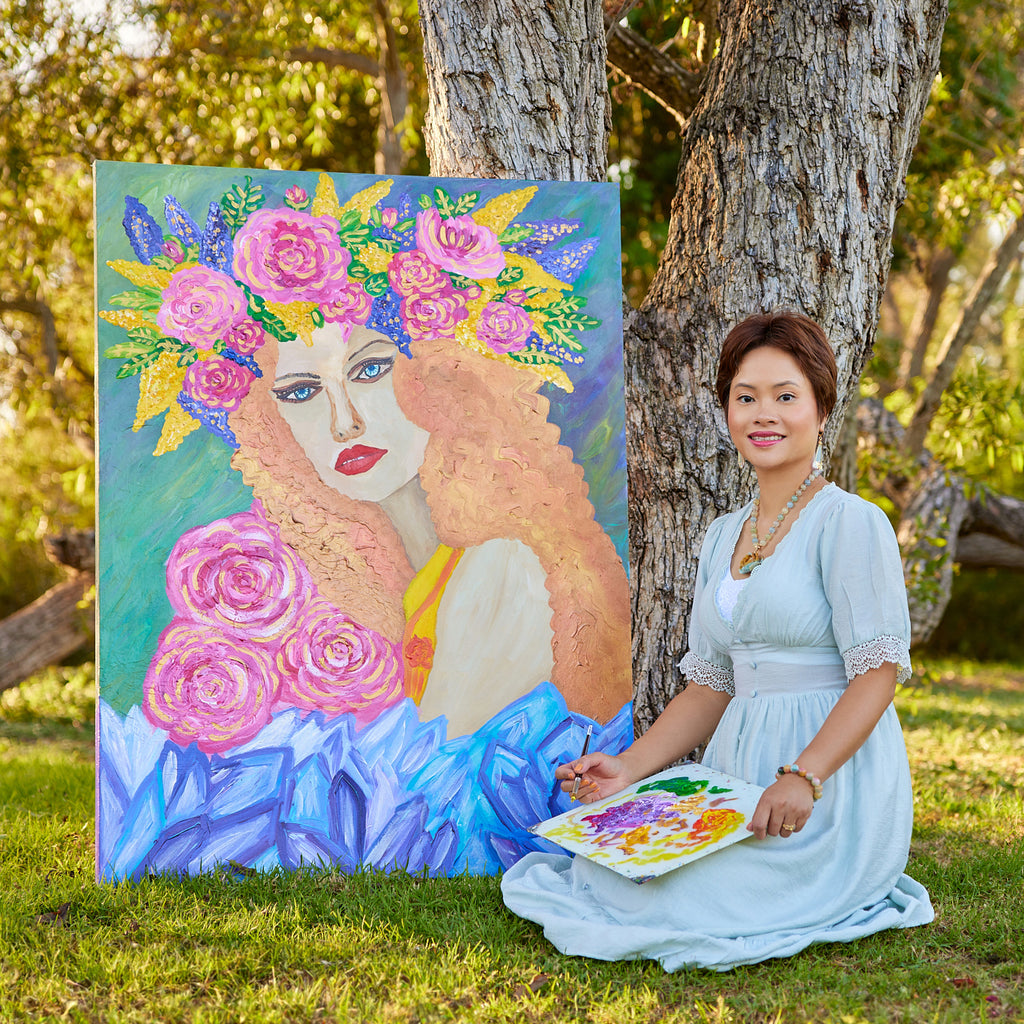 Magdalene Rose-Original Acrylic Painting – Helen Creates Beauty